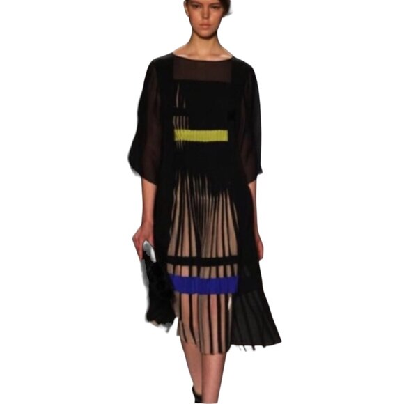 BCBGMaxAzria | Dresses | Bcbg Maxazria Runway Black Silk Cintia Midi ...